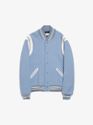 Saint Laurent Paris Light Blue Teddy Jacket