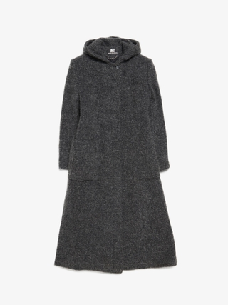 Pierre Balmain Gray Elongated Hood Coat