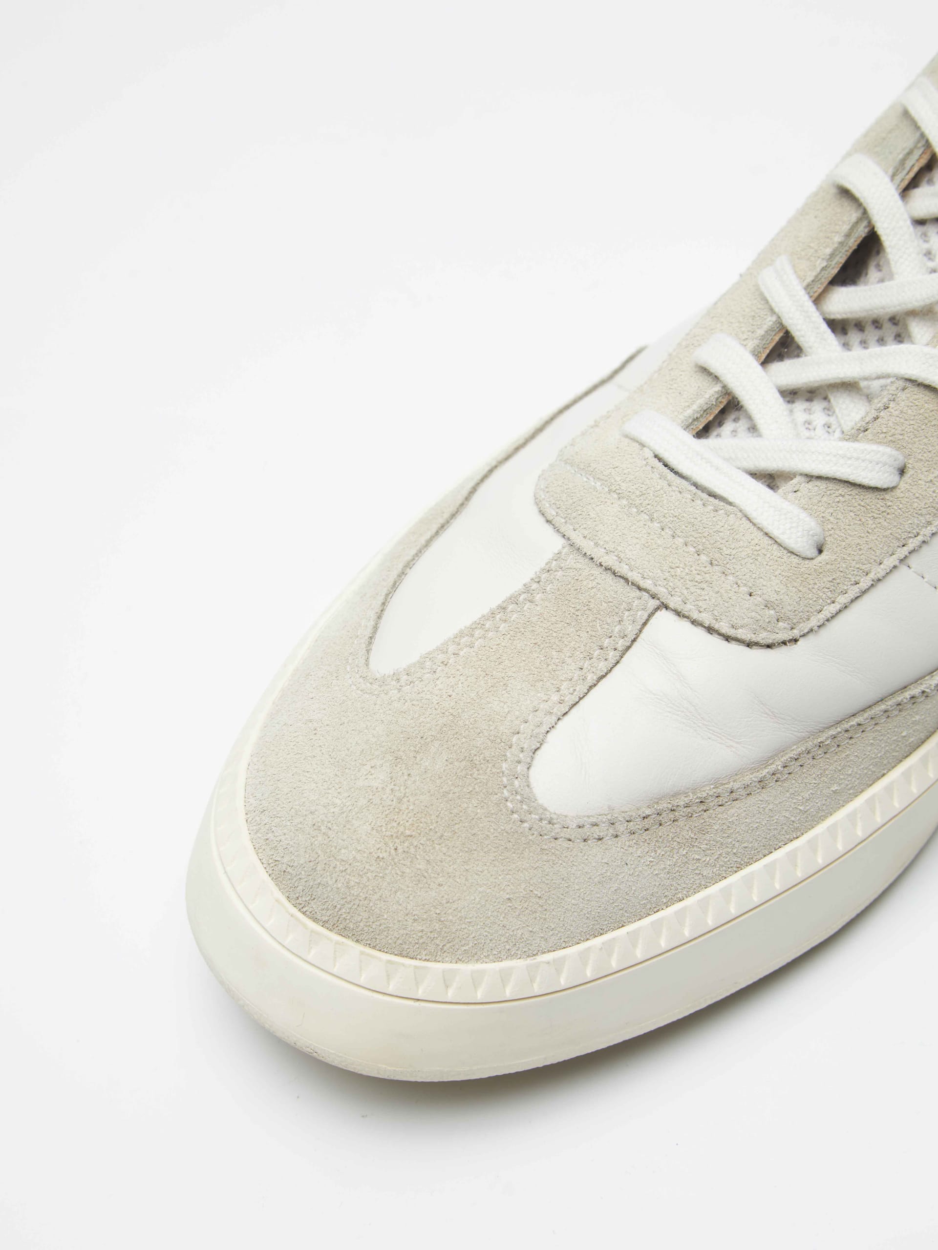 Other Spalwart White and Gray Hi Top Gat Leather and Suede Sneakers