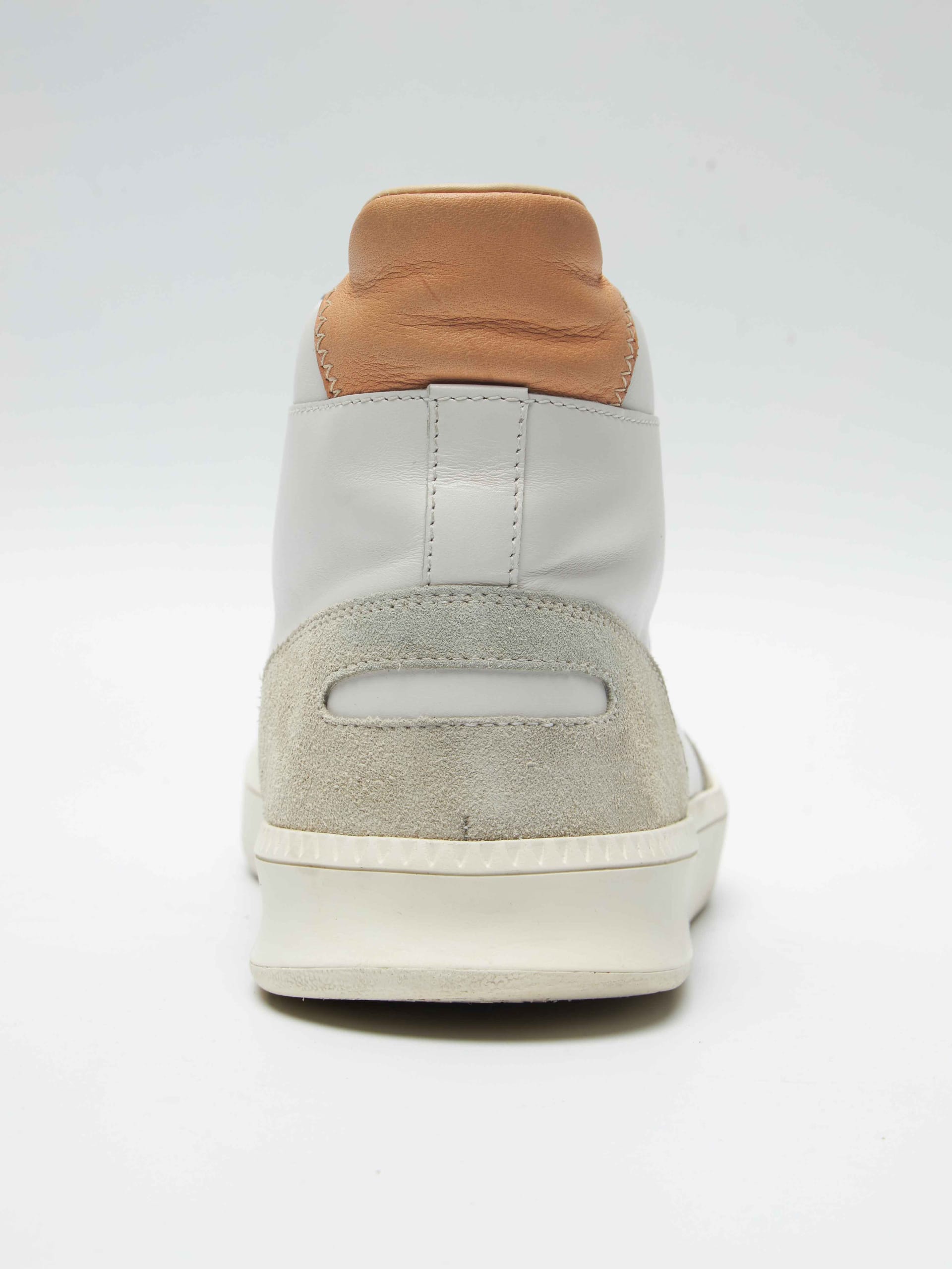 Other Spalwart White and Gray Hi Top Gat Leather and Suede Sneakers