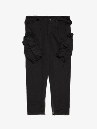 Julius Black Ripped Cargo Pants