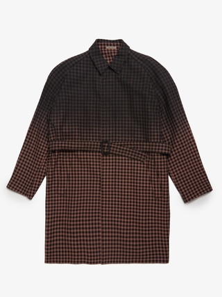 Calvin Klein 205W39NYC Gray Checkered Elongated Double Breasted Coat