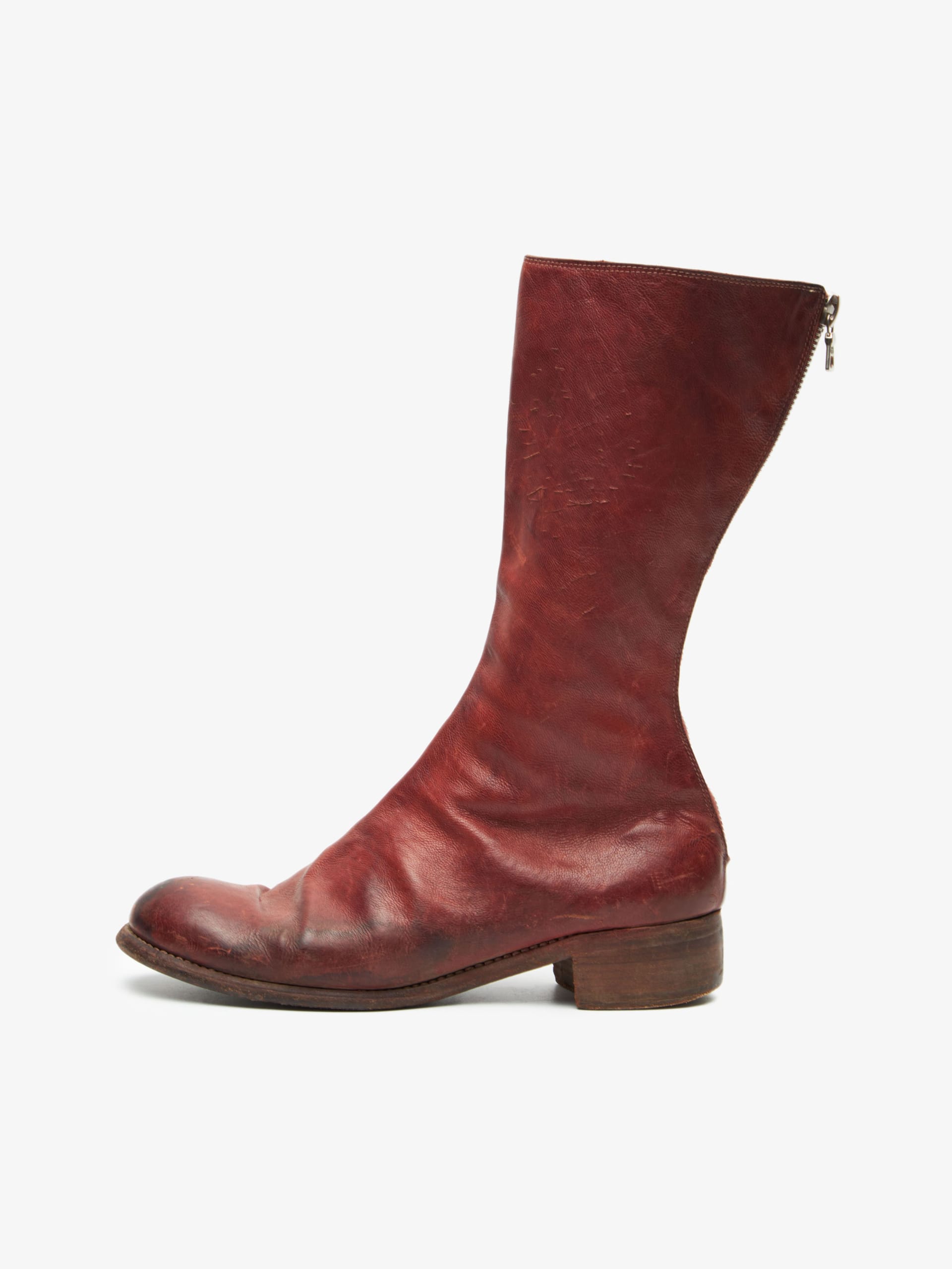 Guidi Red 789 Back Zip Leather Boots