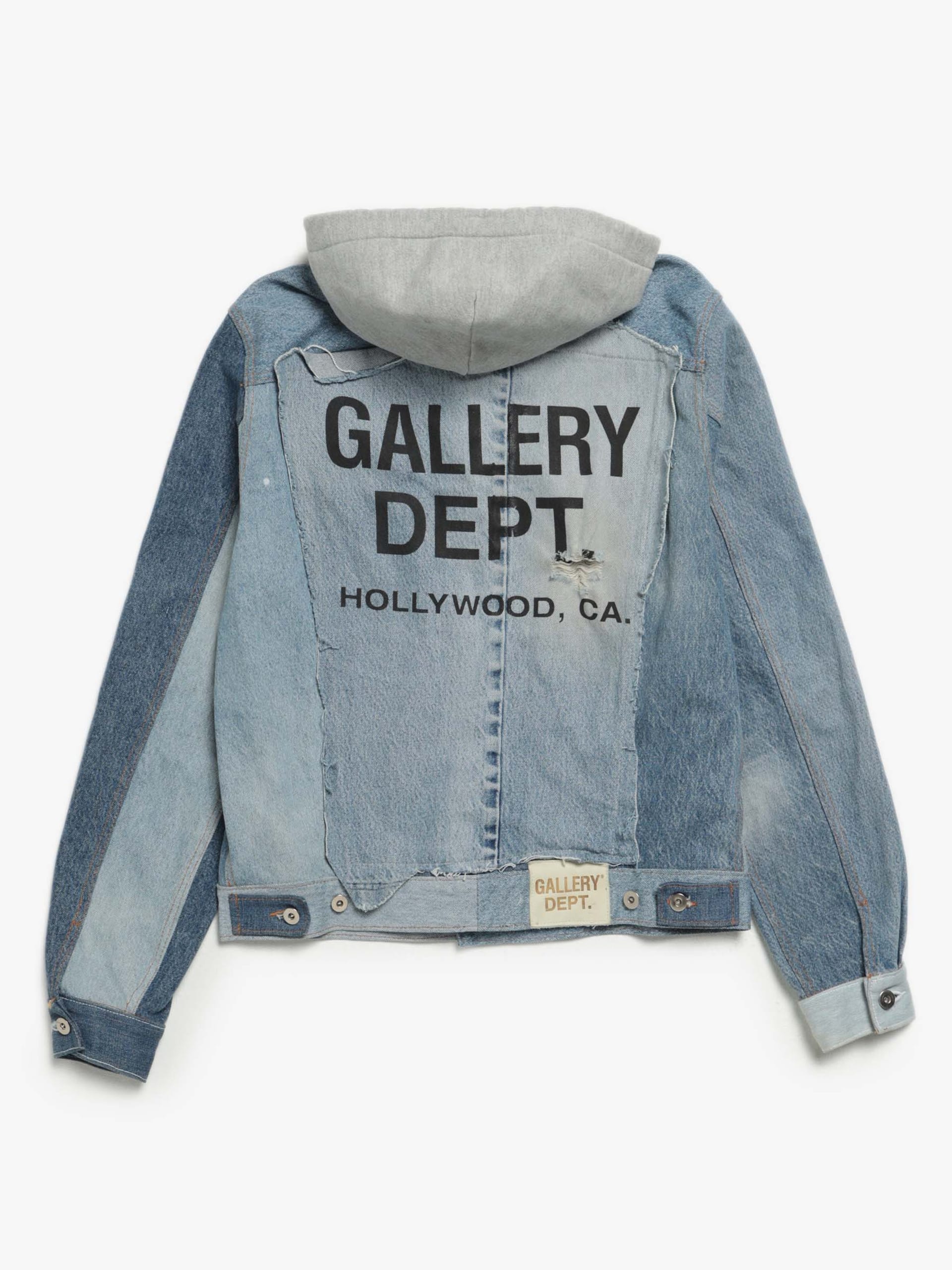 Gallery Dept. Exclusive Light Blue Colorblock Hooded Denim Cotton Jacket