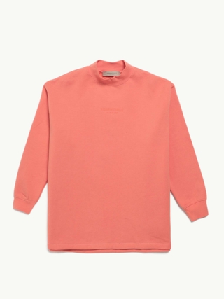 Fear of God Essentials Orange Logo Printed Turtleneck Sweatshirt