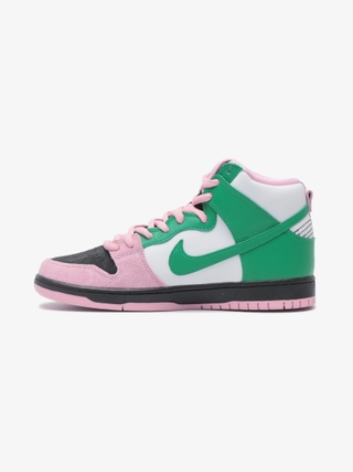 Nike SB Pink Black and Green Dunk High Sneakers