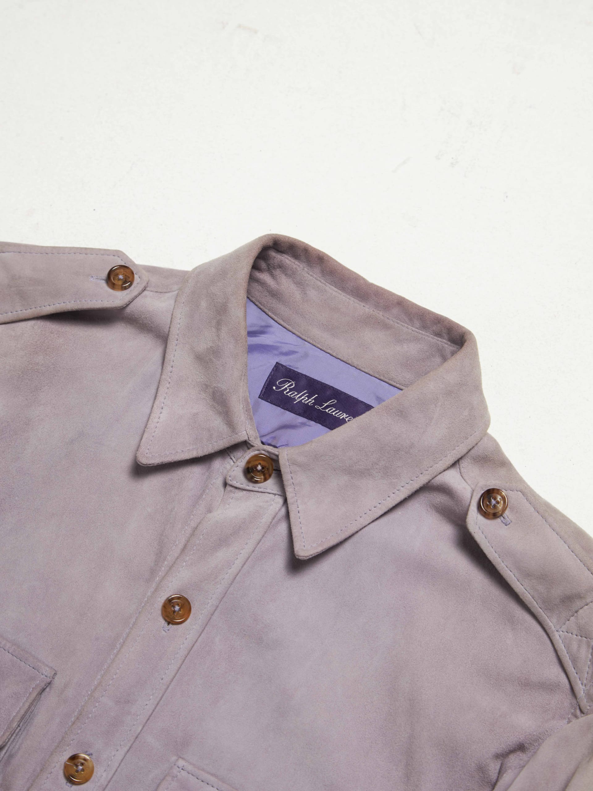 Ralph Lauren Lilac Purple Label Goat Fine Suede Overshirt
