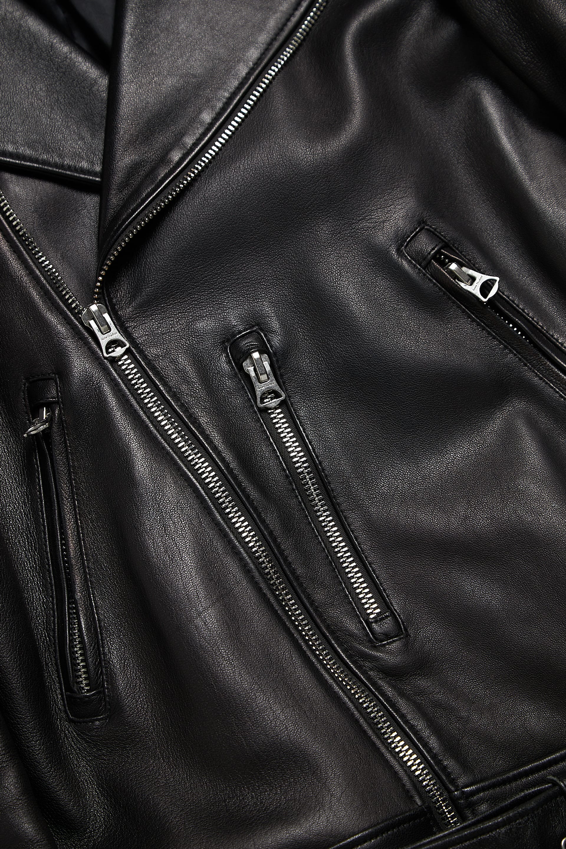 Acne Studios Black Zipped Pocket Detailed Leather Jacket