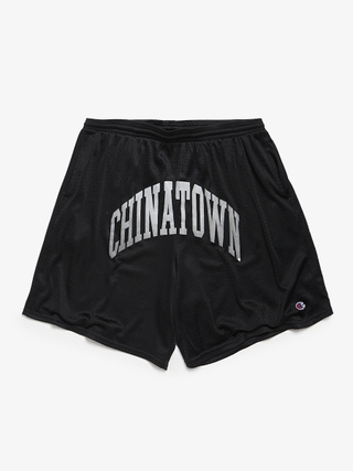 Champion Black Chinatown Printed Polyester Shorts