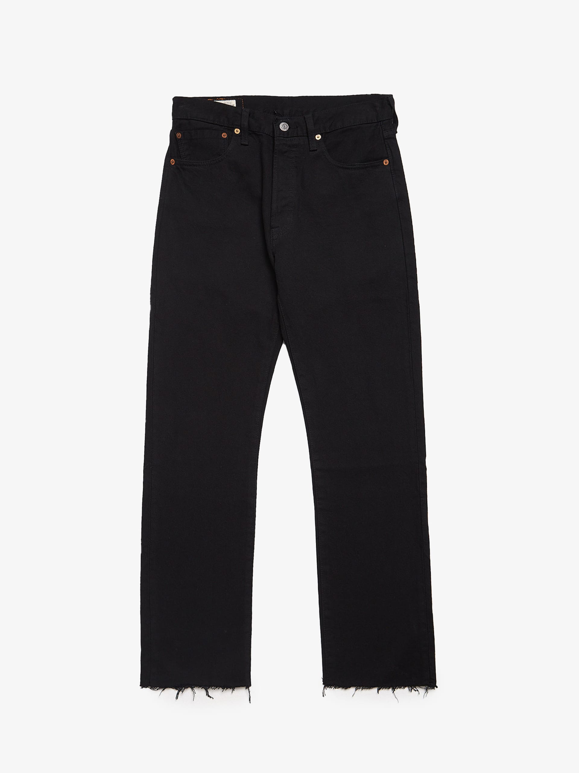 Levi's Black Ragged Hem Detailed Cotton Denim Jeans