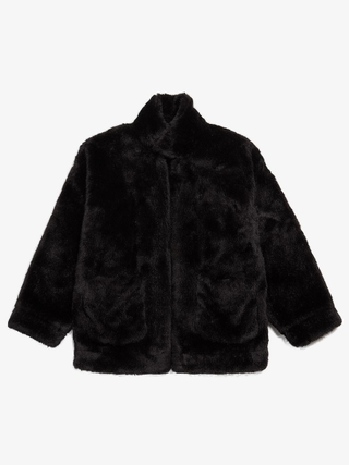 Doublet Black Back Painted Faux Fur Coat