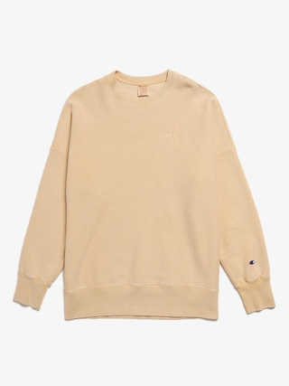 Champion Beige Logo Embroidered Cotton Sweatshirt