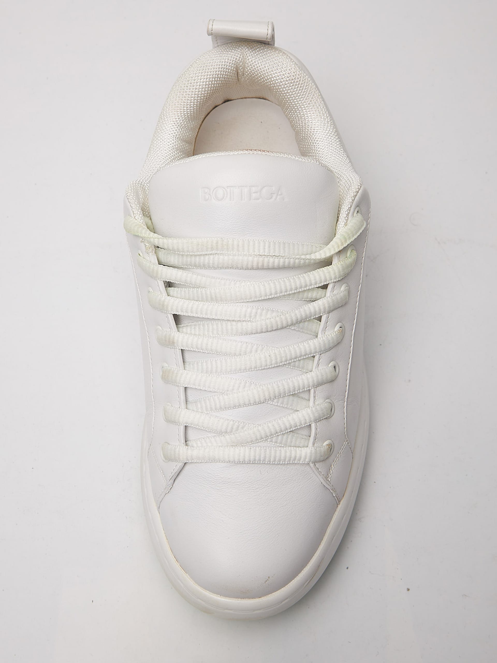 Bottega Veneta White And Green Sole Puff Sneakers