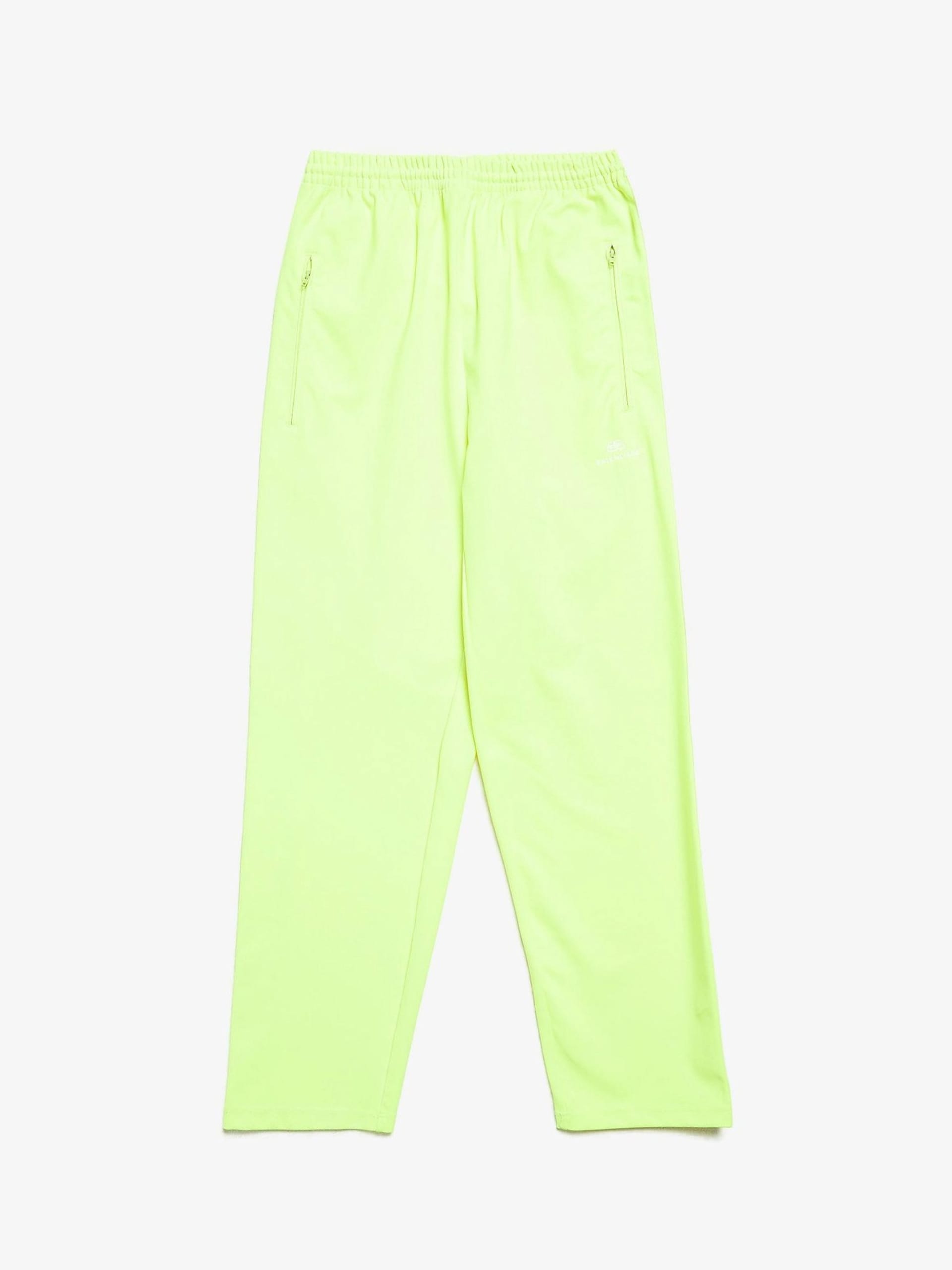 Balenciaga Acid Yellow Side Striped Polyester and Elasthanne Sweatpants