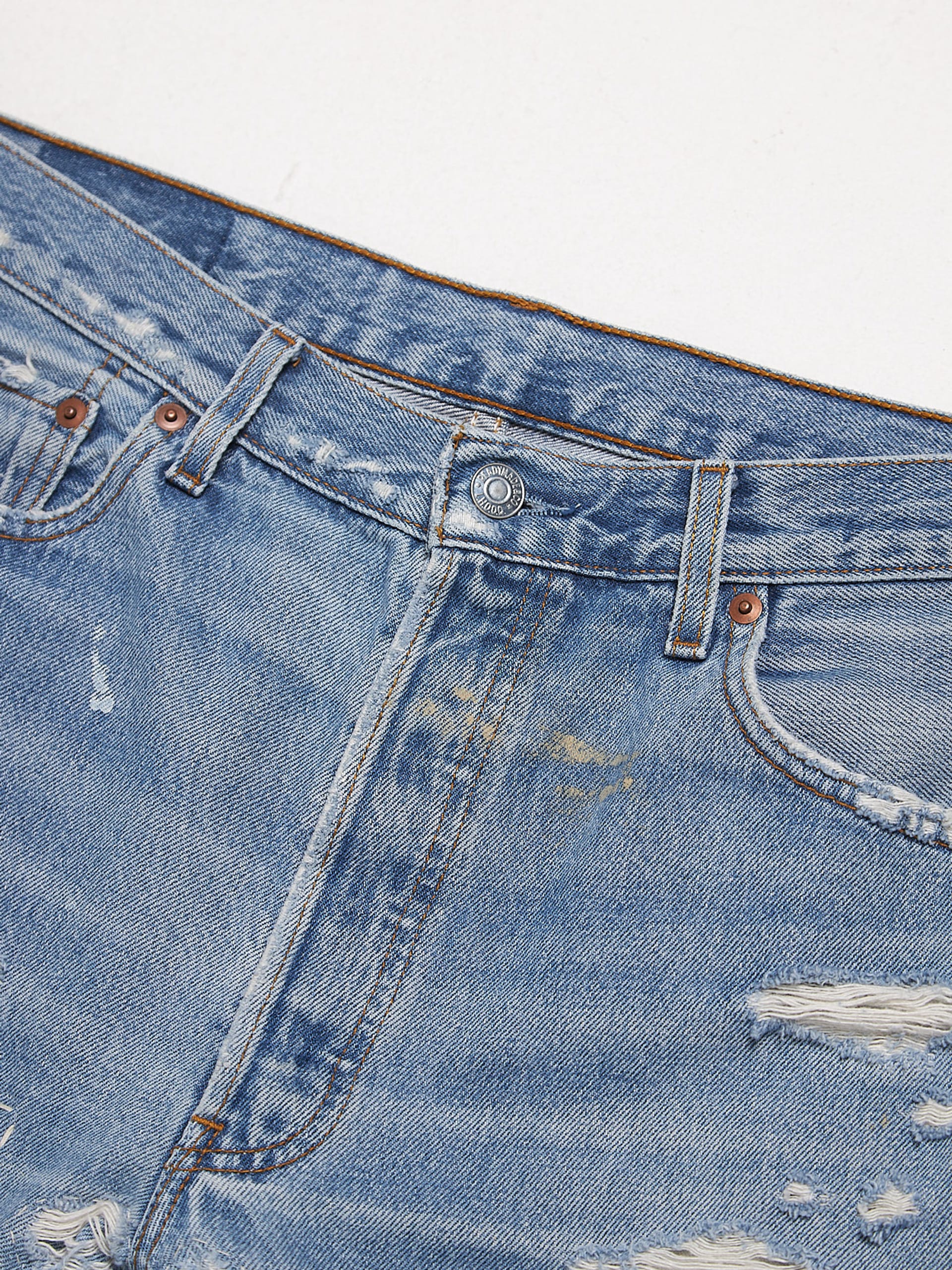 READYMADE Light Blue Ragged Denim Detailed Cotton Jeans