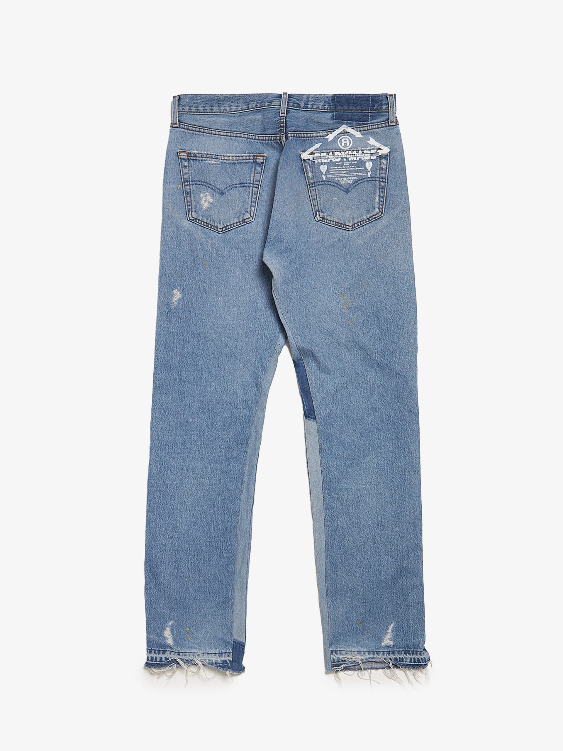 READYMADE Light Blue Ragged Denim Detailed Cotton Jeans