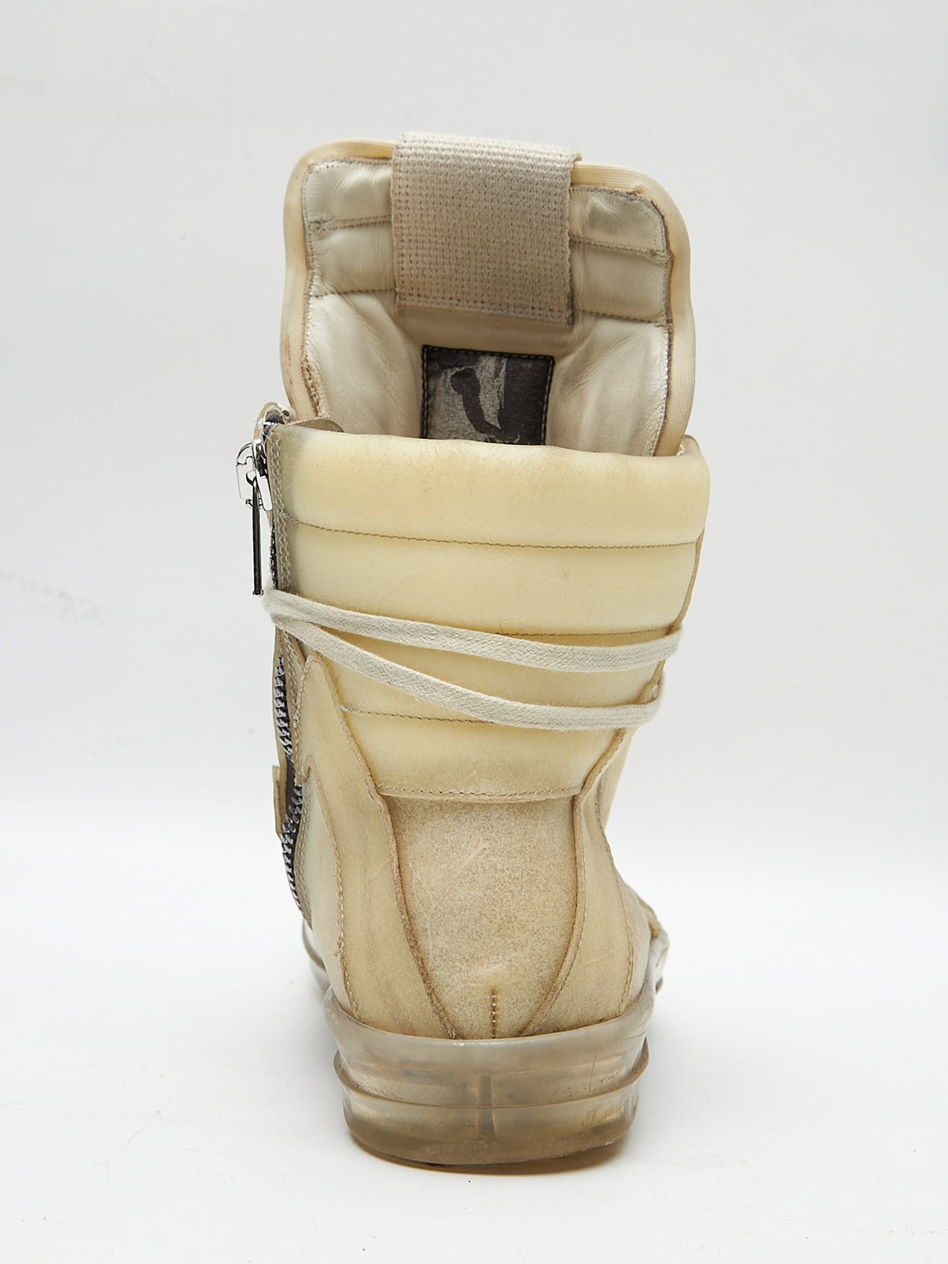 Rick Owens EDFU SS23 Geobasket Transparent Leather Sneakers