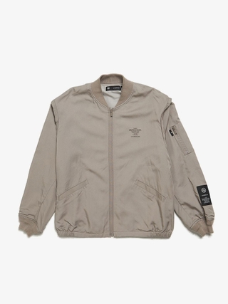 Undercover GU Gray Back Scull Printed Bomber Jacket
