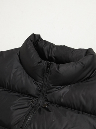 Undercover Black Zipped Leather Sleeves Polyester Down Jacket