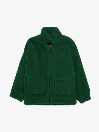 Doublet Green Hand Painted Recycle Fur Jacket