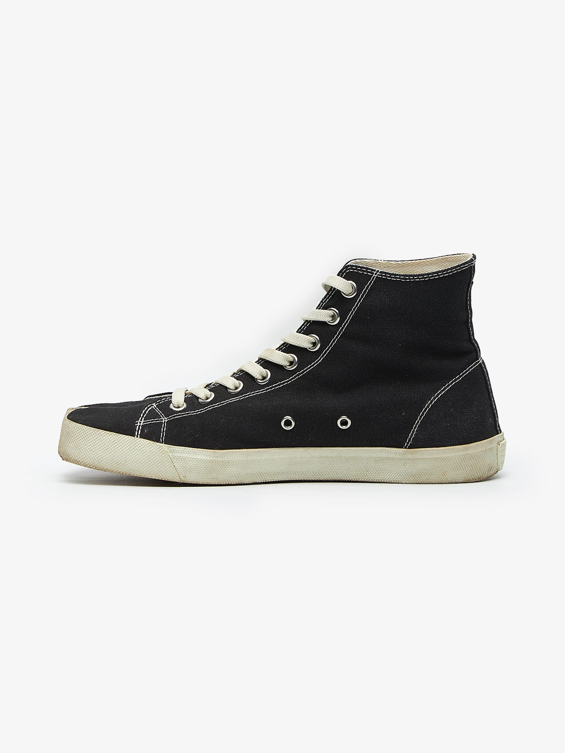 Maison Margiela Black Canvas Hi Top Tabi Sneakers