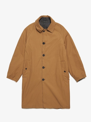 Lanvin Gray and Beige Reversible Wool Trenchcoat