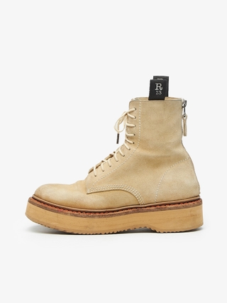 R13 Beige Laced High Boots