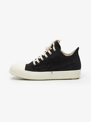Rick Owens Drkshdw Black Distressed Low Top Ramones