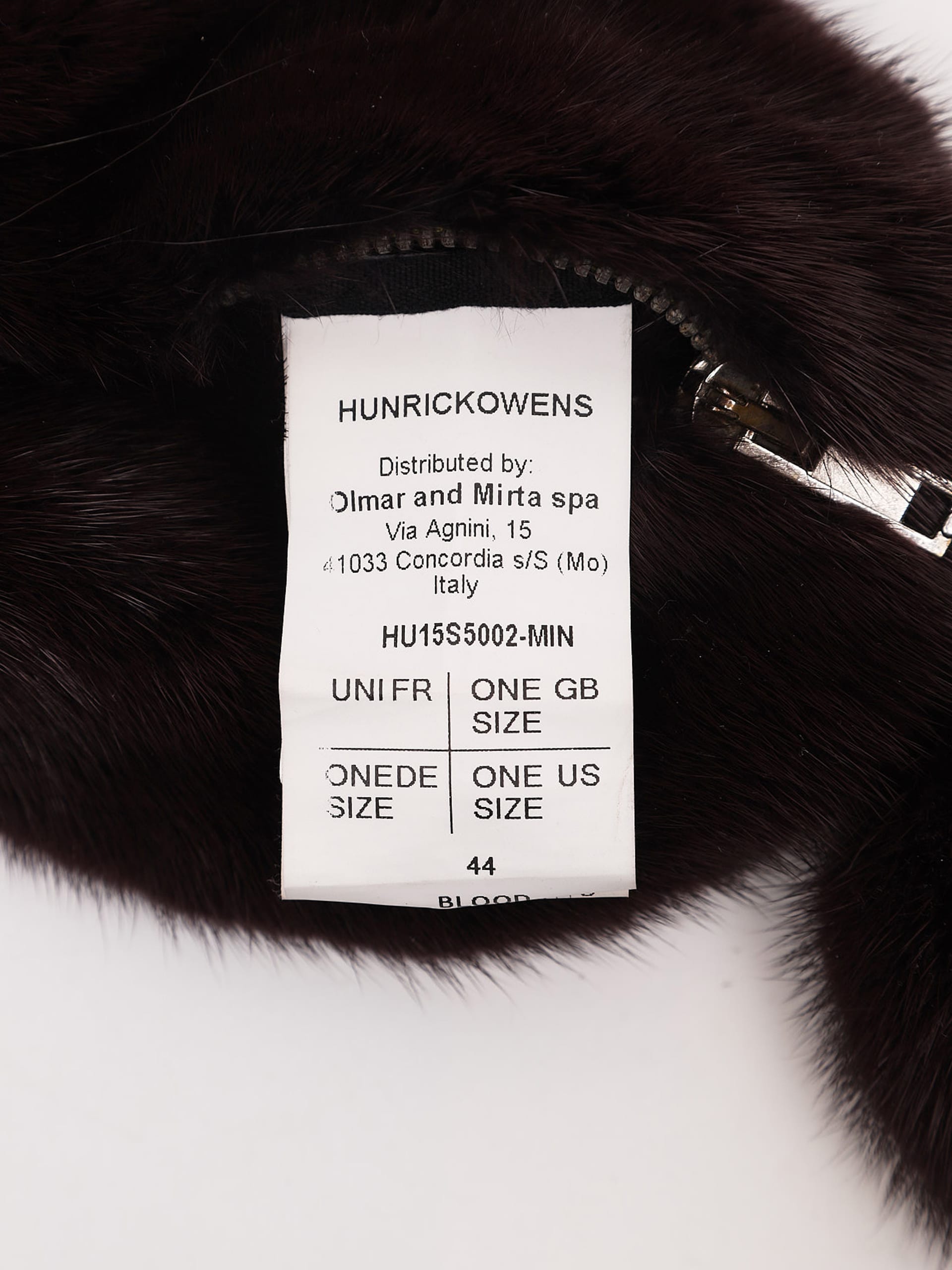 Rick Owens Burgundy Bunny Fur Wallet