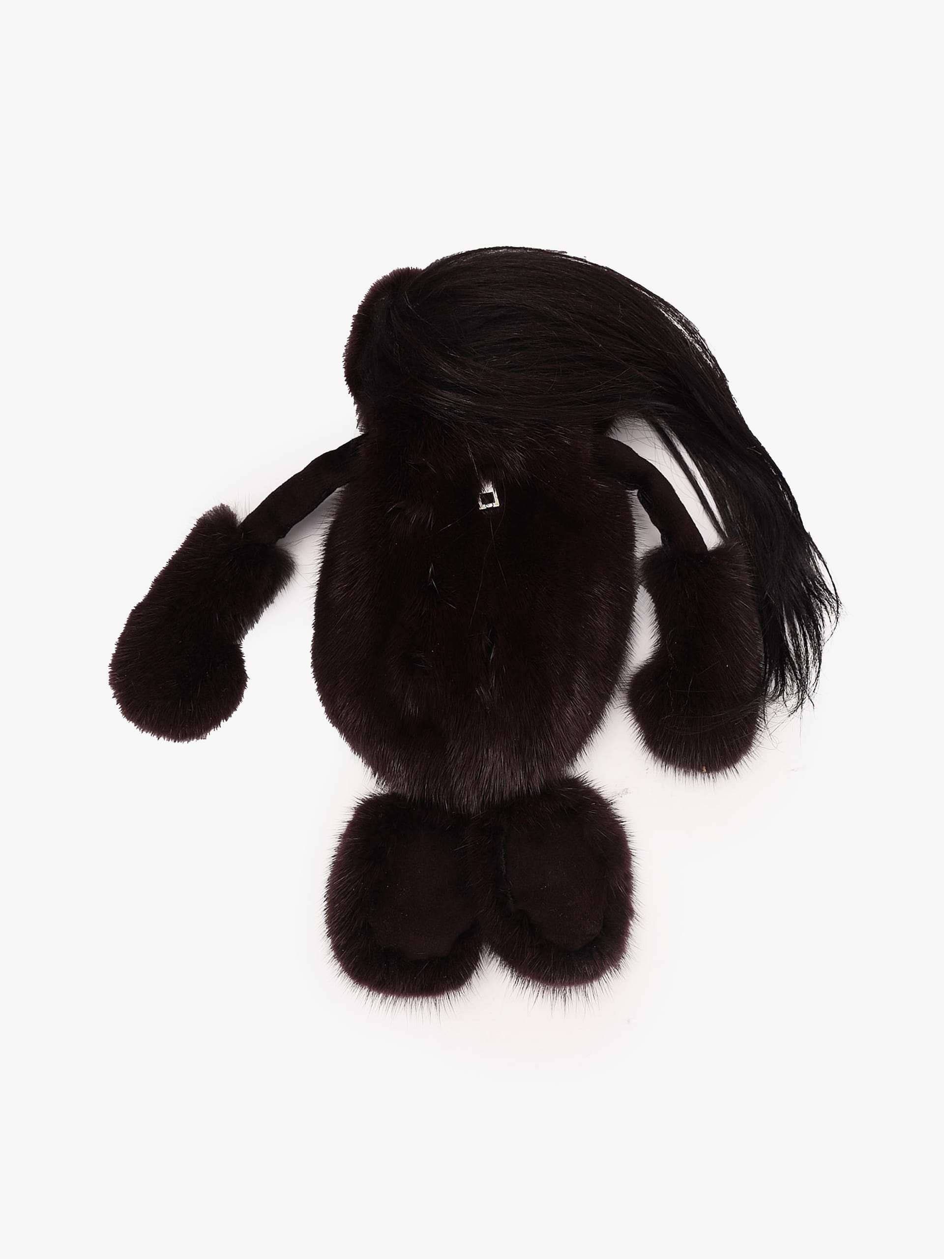 Rick Owens Burgundy Bunny Fur Wallet