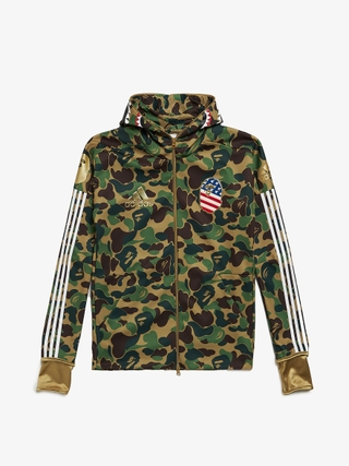 Bape Camo Full Zip Patched Polyester Zipped Hoodie