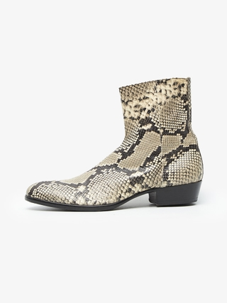 Maison Margiela Gray Python Leather Side Zipped Heel Boots