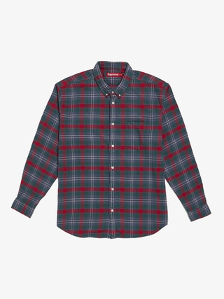 Supreme Multicolor Logo Knitted Plaid Cotton Shirt