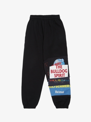 Vetements Black Bulldog Patched Cotton Blend Sweatpants