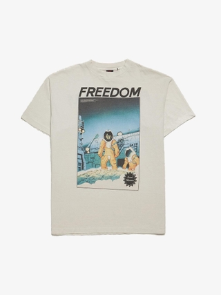 Saint Michael White Cotton Faded Freedom Spasechip T-Shirt