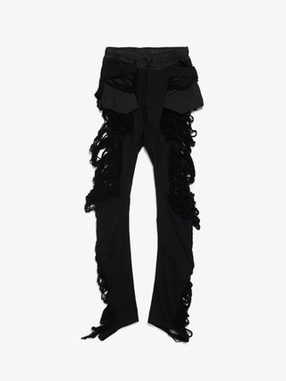 Julius Black Ripped Distressed Sweatpants