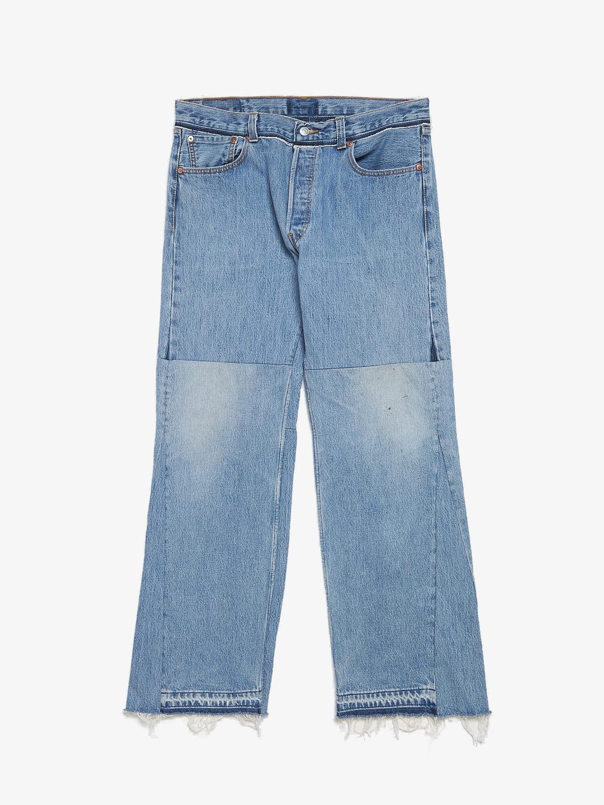 READYMADE Blue Denim Reconstructed Painted Cotton Jeans