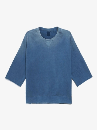 Visvim Blue Gradient Faded Distressed Cotton Sweatshirt