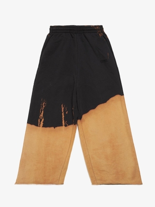 Vetements Black Orange Washed Cotton Wide Sweatpants