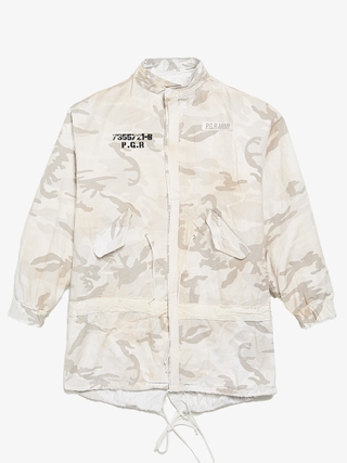 Project GR Bondage Cross Fishtail Parka - White Camo