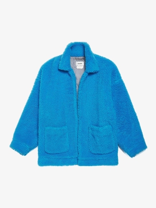 Doublet Blue Back Hand Painted Recycled Fur Acrylic Jacket