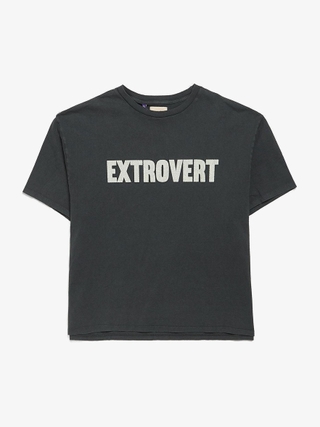 Gallery Dept. Navy Extrovert Logo Printed Cotton T-shirt