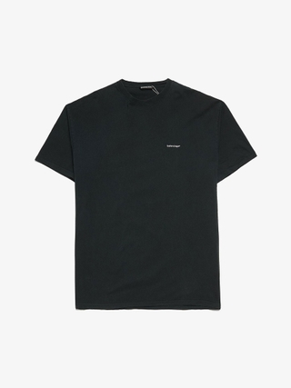 Balenciaga Black Antwerpen Logo Printed Distressed Cotton T Balenciaga Black Antwerpen Logo Printed Distressed Cotton T