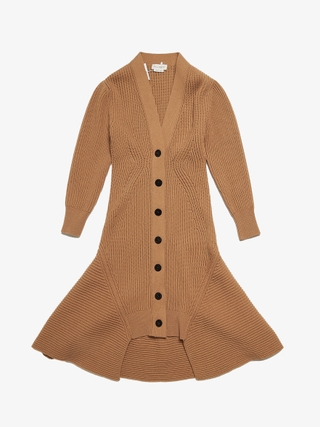 Alexander McQueen Beige Long Knitted Wool Robe