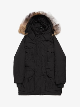 Vetements Black Long Double Layered Fur Detailed Polyester Parka