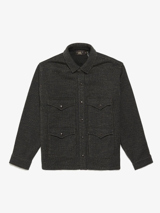 RRL Ralph Lauren Navy Striped Snap Button Jacket