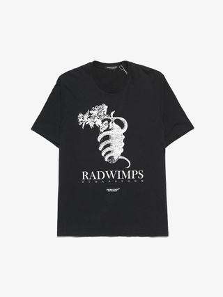 Undercover Black Washed Radwimps Logo Printed Cotton T-shirt