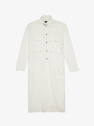 Thom Krom White Buttons Detailed Cotton Long Robe