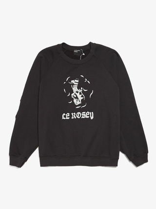 Enfants Riches Deprimes Black Boxy White Le Rosey Logo Printed Cotton Sweatshirt