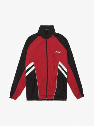 Martine Rose Black Red Fringe Eros Logo Embroidered Nylon Zipped Track ...